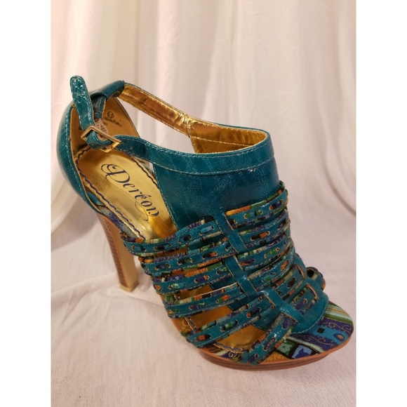 Dereon | Shoes | Dereon Womens Shoes High Heels Sandals Teal | Poshmark